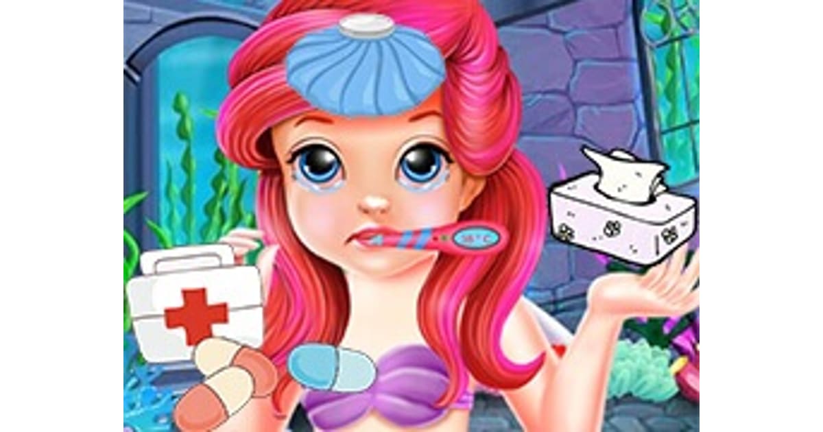 Baby Ariel Treating Cold - Play Now For Free