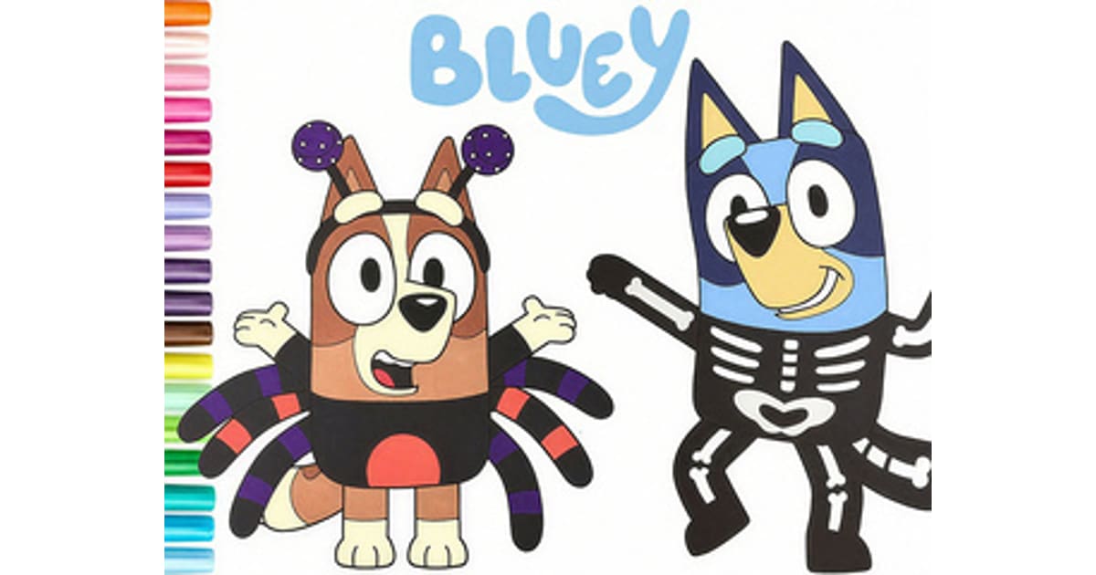 Play Bluey Halloween Coloring Games Free Online