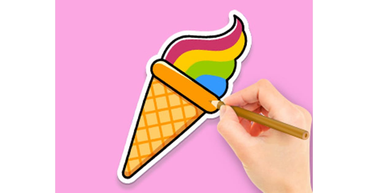 Coloring Book: Rainbow Ice Cream - Free Kids Game