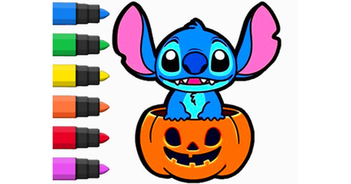 Stitch Halloween - Coloring Pages Games Free