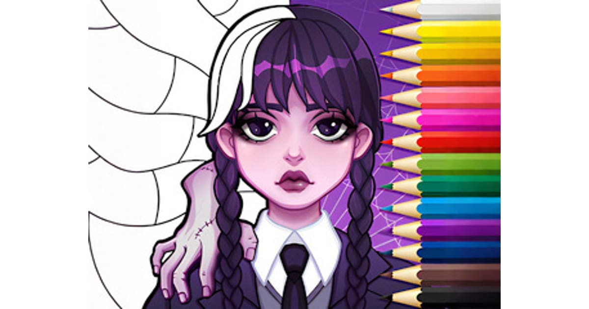 Coloring Book: Wednesday Addams Dancing