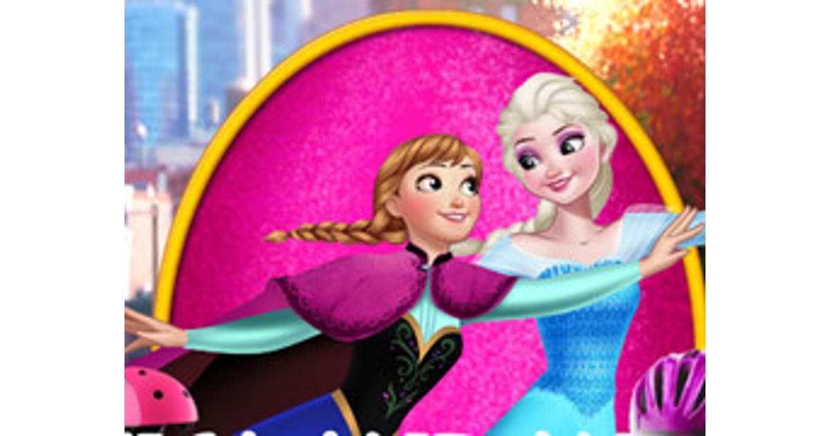 Elsa And Anna Roller Skating - Play Now For Free