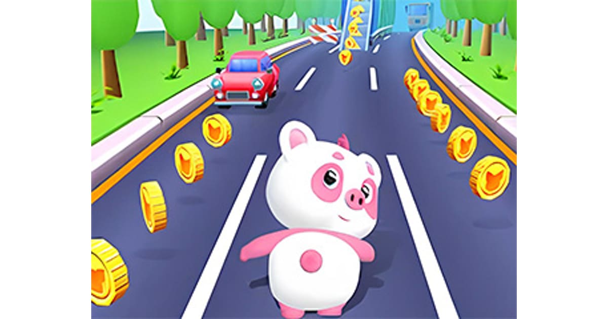 Pink Running Pig - Play Now For Free